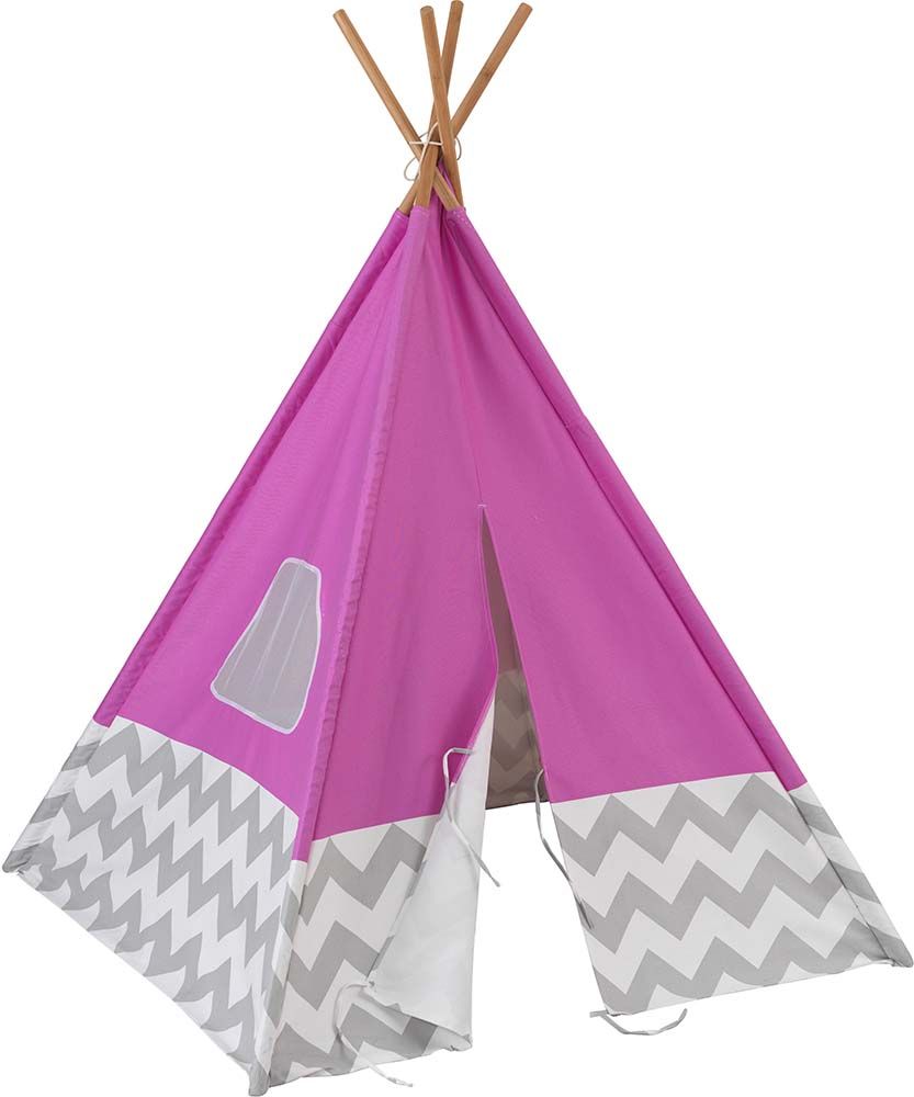 Tipi enfant en toile et bambou (rose)