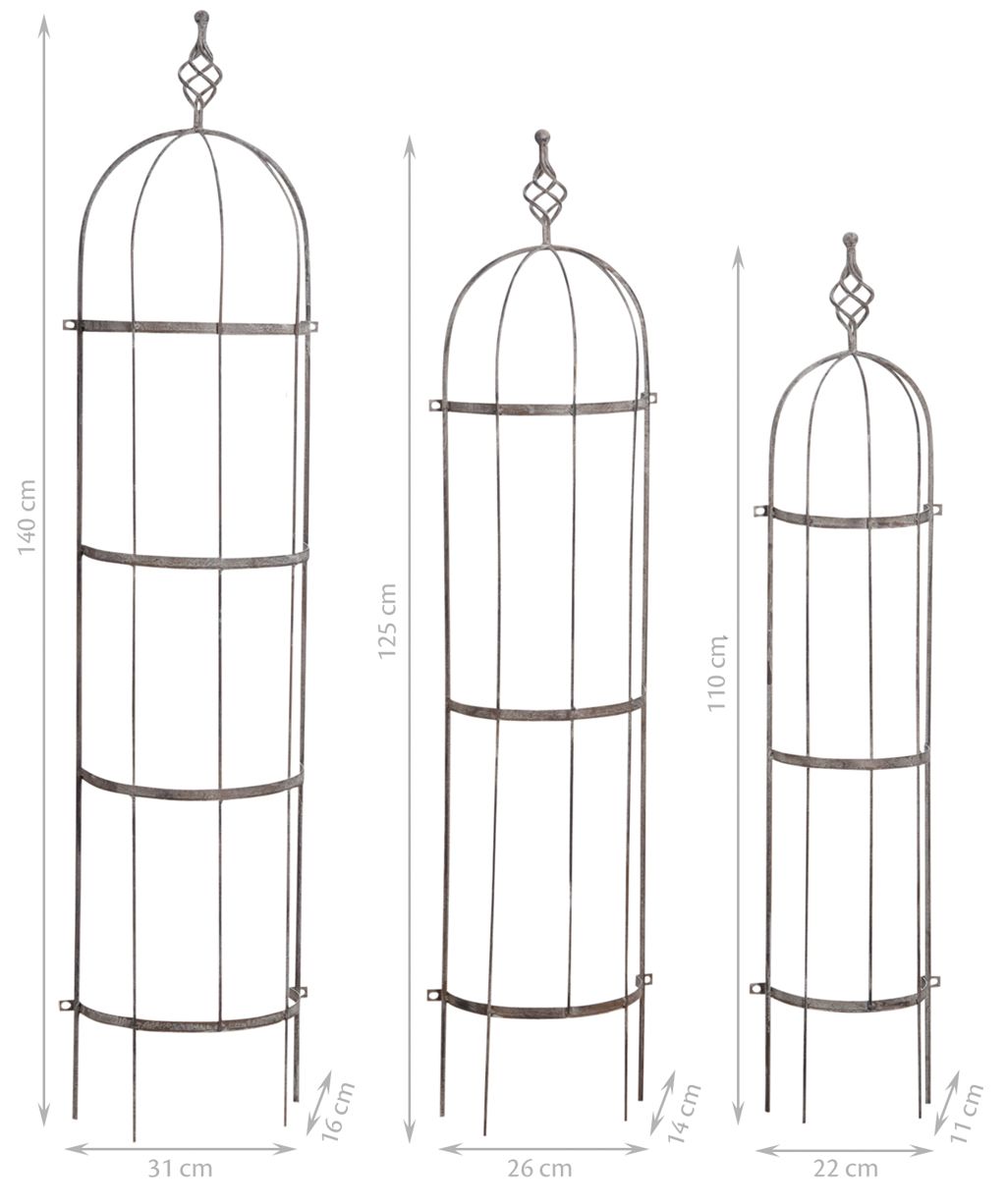 Treillis déco en métal vieilli (lot de 3)