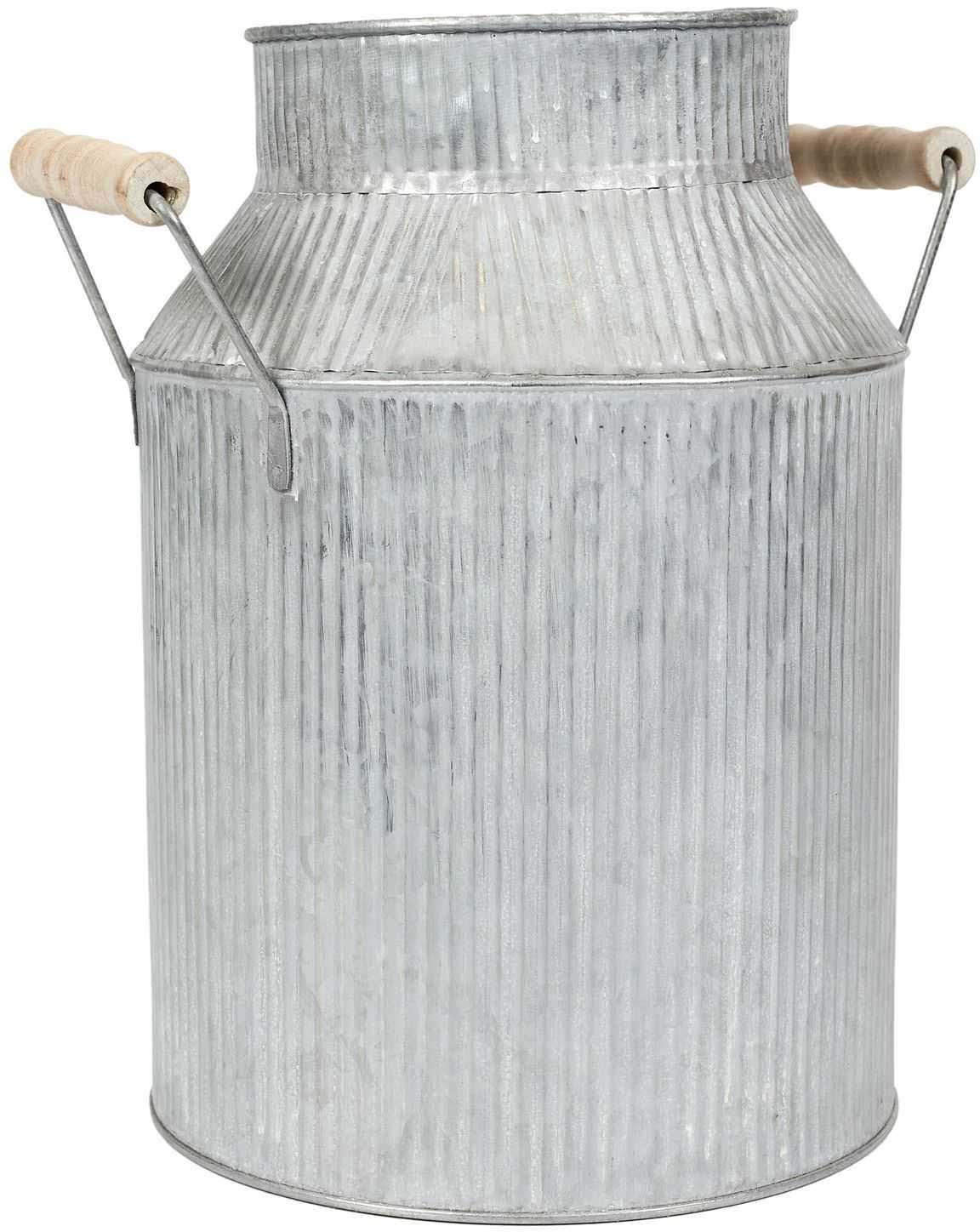 Vase en forme de pot à lait en métal (18.5 x 26.5 x 13 cm)