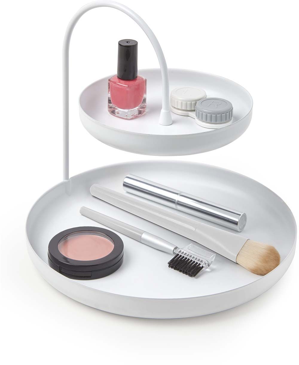 Vide poche design en métal (blanc)