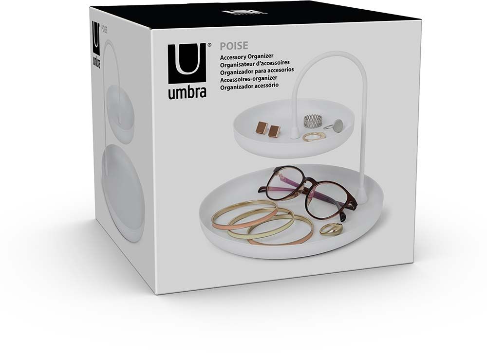 Vide poche design en métal (blanc)