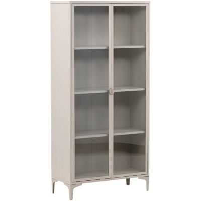 Buffet vitré en métal beige piring