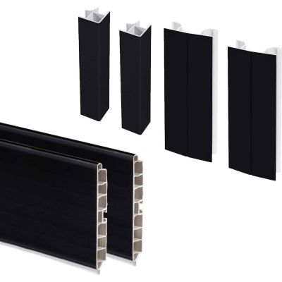 Kit de plinthes de cuisine avec accessoires plasline (noir)