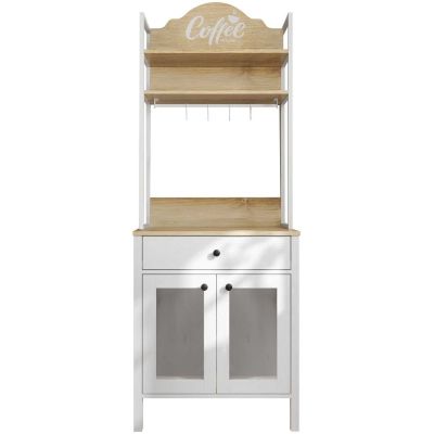 Meuble de cuisine bar à café en aggloméré frannie (blanc)