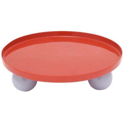 Plateau rond en métal double funky large (rouge et violet)