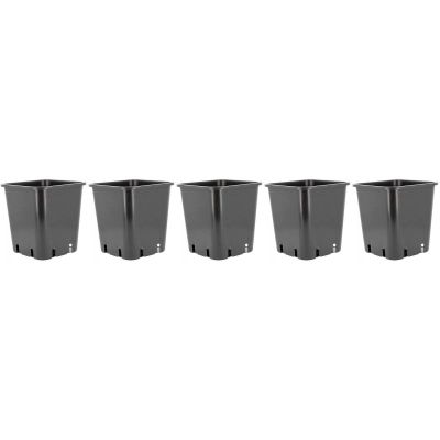 Pot de plantation carré noir 11 litres 25 x 25 x 26.5 cm (lot de 5)