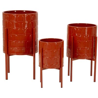 Set de 3 cache-pots en métal archy