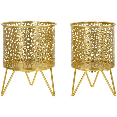 Set de 2 cache-pots en métal doré holderpiny