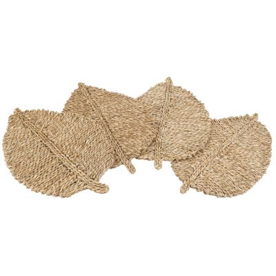 Sets de table en jonc de mer- feuilles (lot de4)