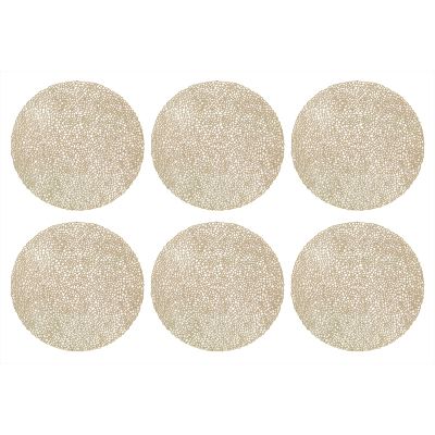 Sets de table en vinyle fête (lot de 6) (doré 2)