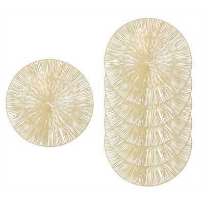 Sets de table en vinyle fête (lot de 6) (doré 1)
