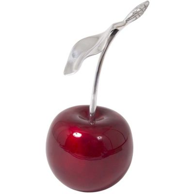 Statuette cerise rouge en aluminium claire (1 cerise 14 cm)