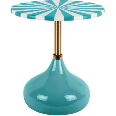 Table d'appoint en métal candy swirl (turquoise)
