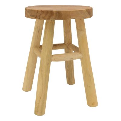 Tabouret bas rond en teck massif arden