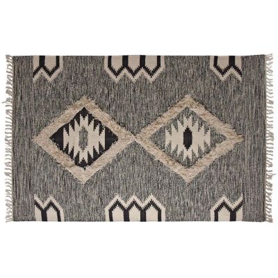 Tapis motif aztèque en coton (90 x 60 cm)