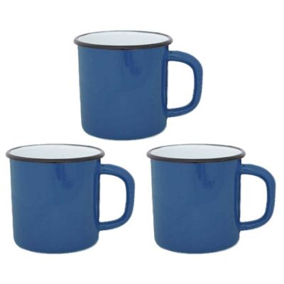 Tasses en émail coloré classic (lot de 3) (bleu)