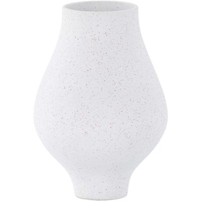 Vase en grès rellis 10x24 cm (blanc et noir)