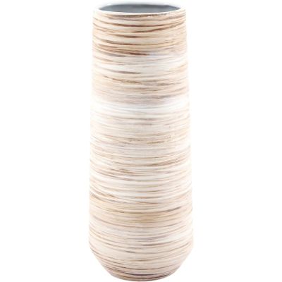 Vase nervuré en grès 12 x 33 cm