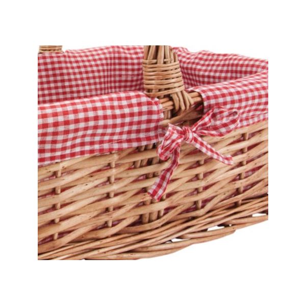 Panier rectangulaire en osier fendu "campagne chic"