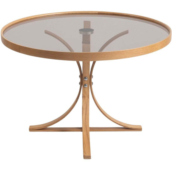 Table basse en bois et verre trempé boston (chêne)