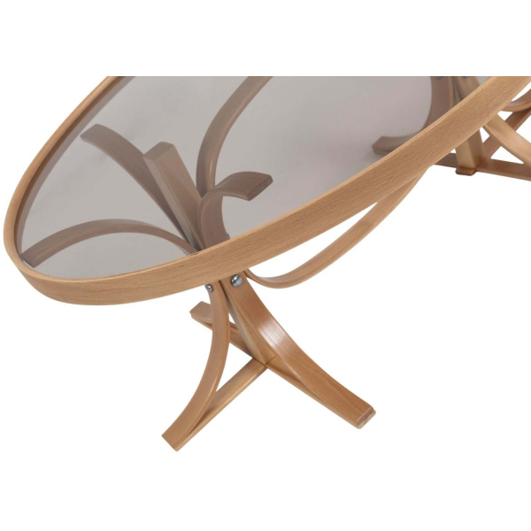 Table basse en bois et verre trempé buket (chêne)