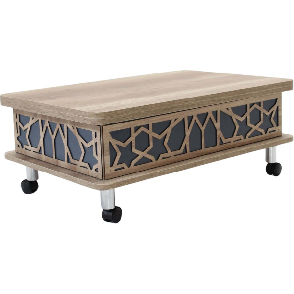 Table basse modulable en agglomeré adt (beige et bleu)