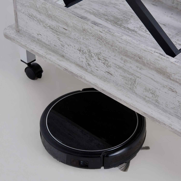 Table basse avec plateau modulable dy adt (blanc vieilli)