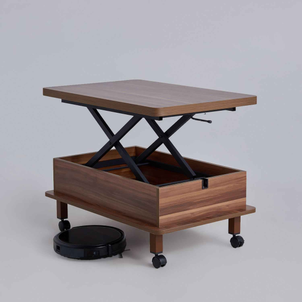 Table basse avec plateau modulable dy adt (noyer)