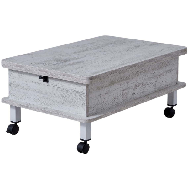 Table basse avec rallonge nino (blanc vieilli)