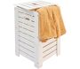 Panier à linge en pin 35 x 35 x 55 cm (blanc)
