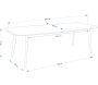 Table de repas en mdf et acier polar 240 x 100 cm