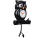 Wall clock owl pendulum (noir)